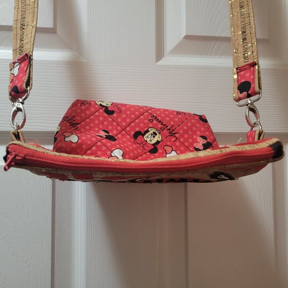 Minnie Mouse | Bags | Minnie Mouse Cork Fabric Purse Cross Body Bag ...